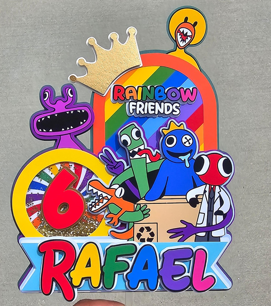Rainbow Friends Cake Topper - Etsy