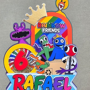 Rainbow Friends Cake Topper - Etsy