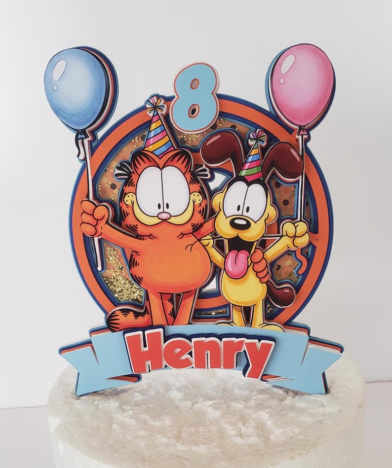 Garfield Cake Topper: 3D Party Decoration - Etsy