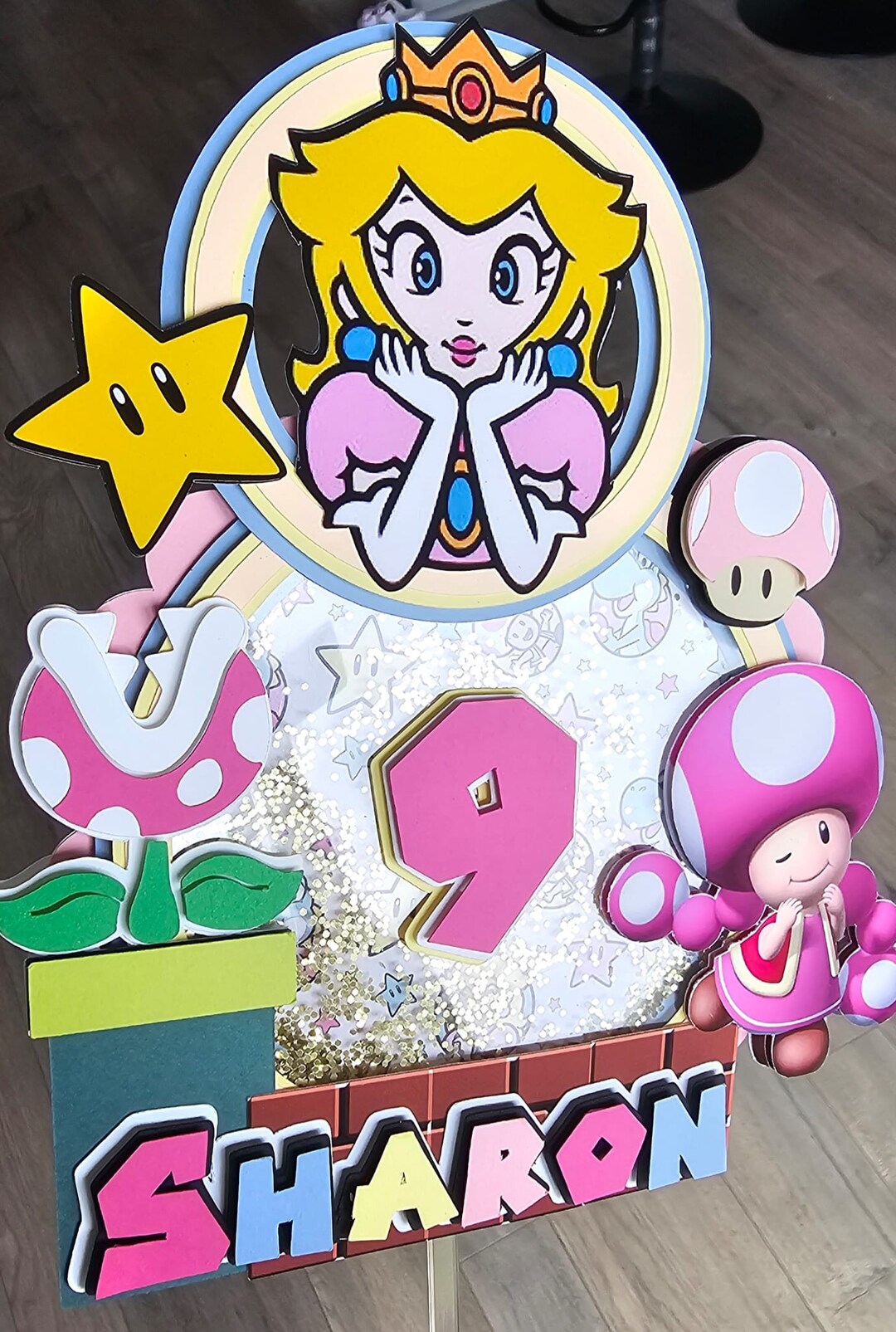 Peach Cake Topper, Peach Mario Cake Topper, Princess Mario Cake Topper ...