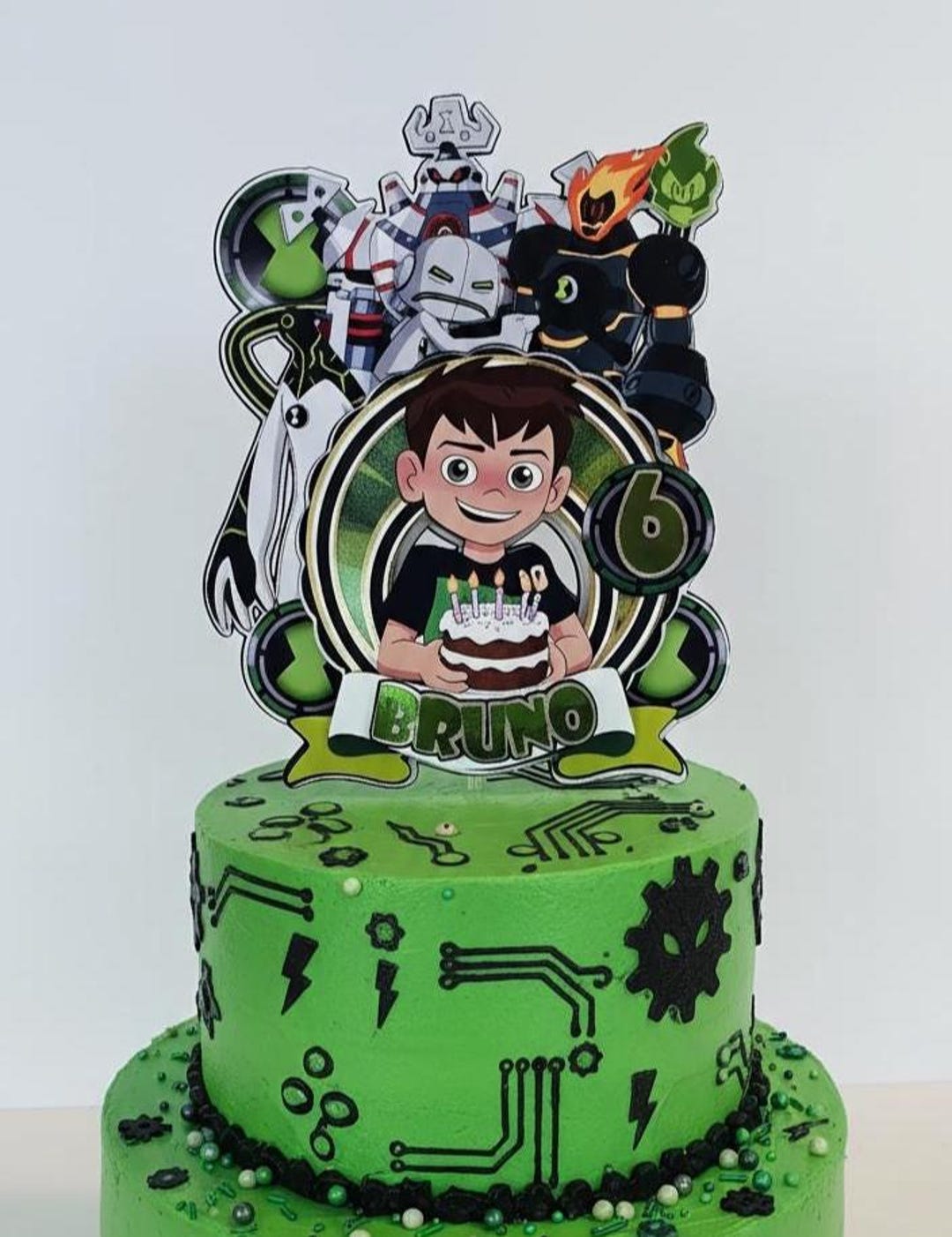 Ben 10 Cake Topper With Name and Age - Children's Party Decoration - Etsy