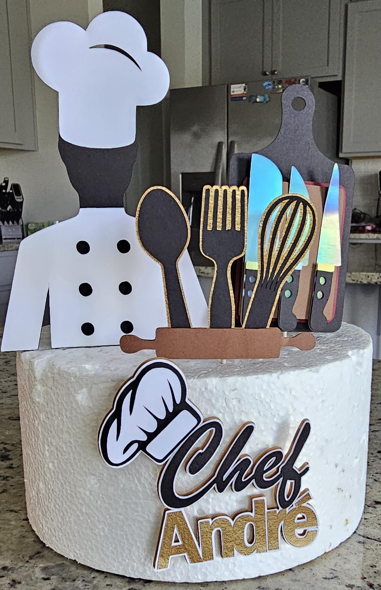 Chef Themed Cake Topper - Chef Party Decoration - Etsy