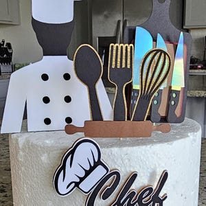 Chef Themed Cake Topper - Chef Party Decoration - Etsy