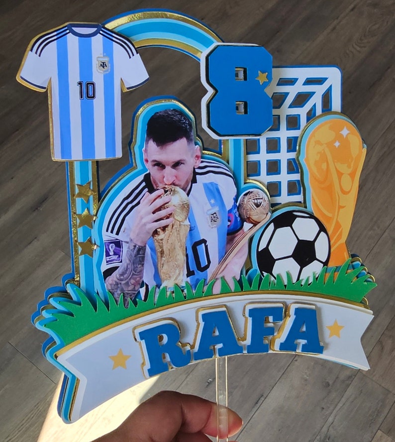 Messi Soccer Cake Topper: Custom Colors Available - Etsy