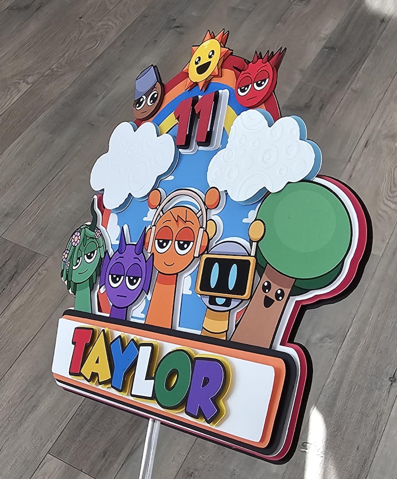 Sprunki Cake Topper: Custom Birthday Party Decoration - Etsy