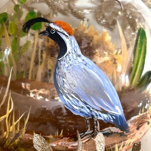 Hand Painted Christmas Ornament / Quail / Shatterproof Plastic / 4 ...