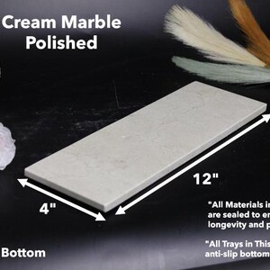 4x12 Luxury Cream Polished Marble Tray , Guest Towel Holder, Bathroom ...
