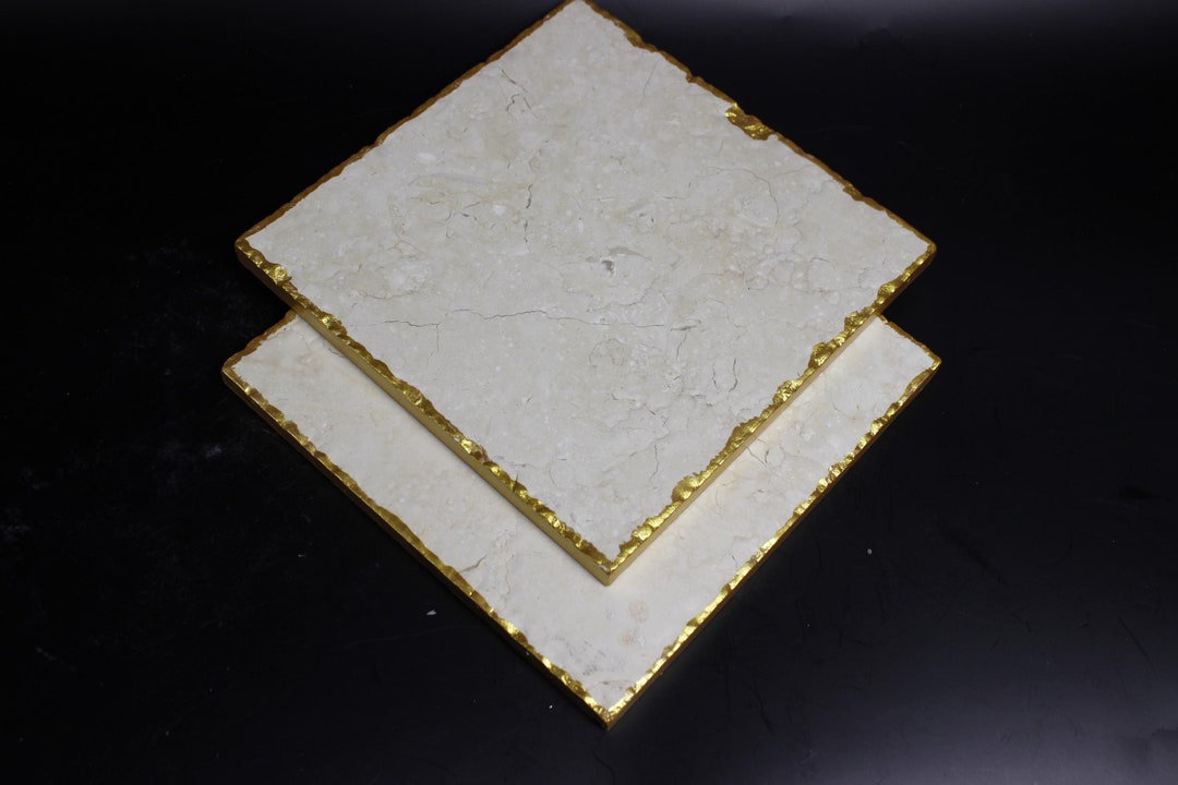 8x8 Soft Light Travertine Tray, Anti-slip Tray, Vintage Trays, Handmade ...