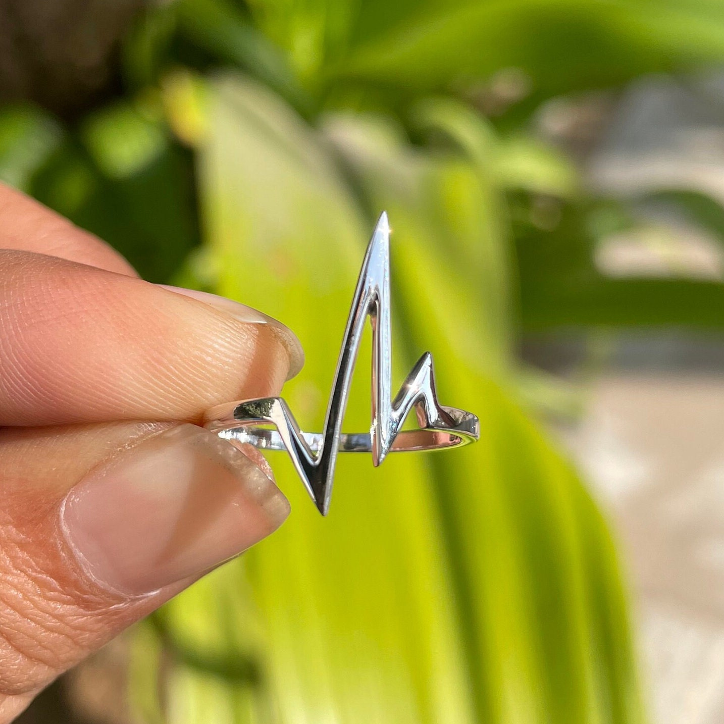 Wave Ring in Sterling Silver, Curved Ring, Ocean Wave Ring, Dainty ...