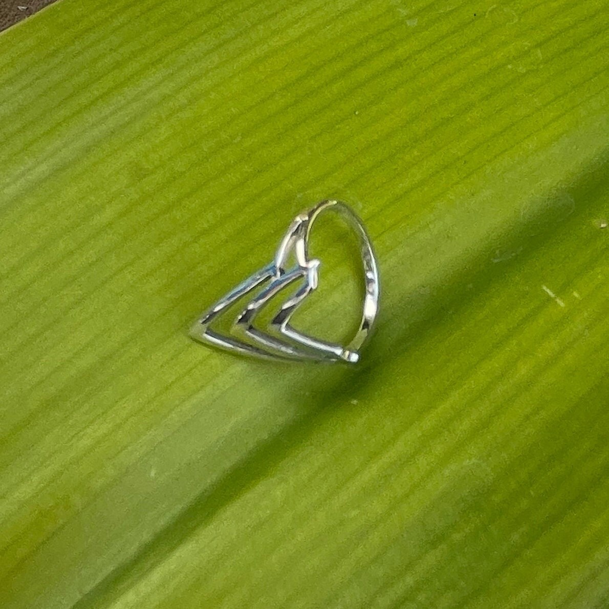 Wave Ring in Sterling Silver, Curved Ring, Ocean Wave Ring, Dainty ...