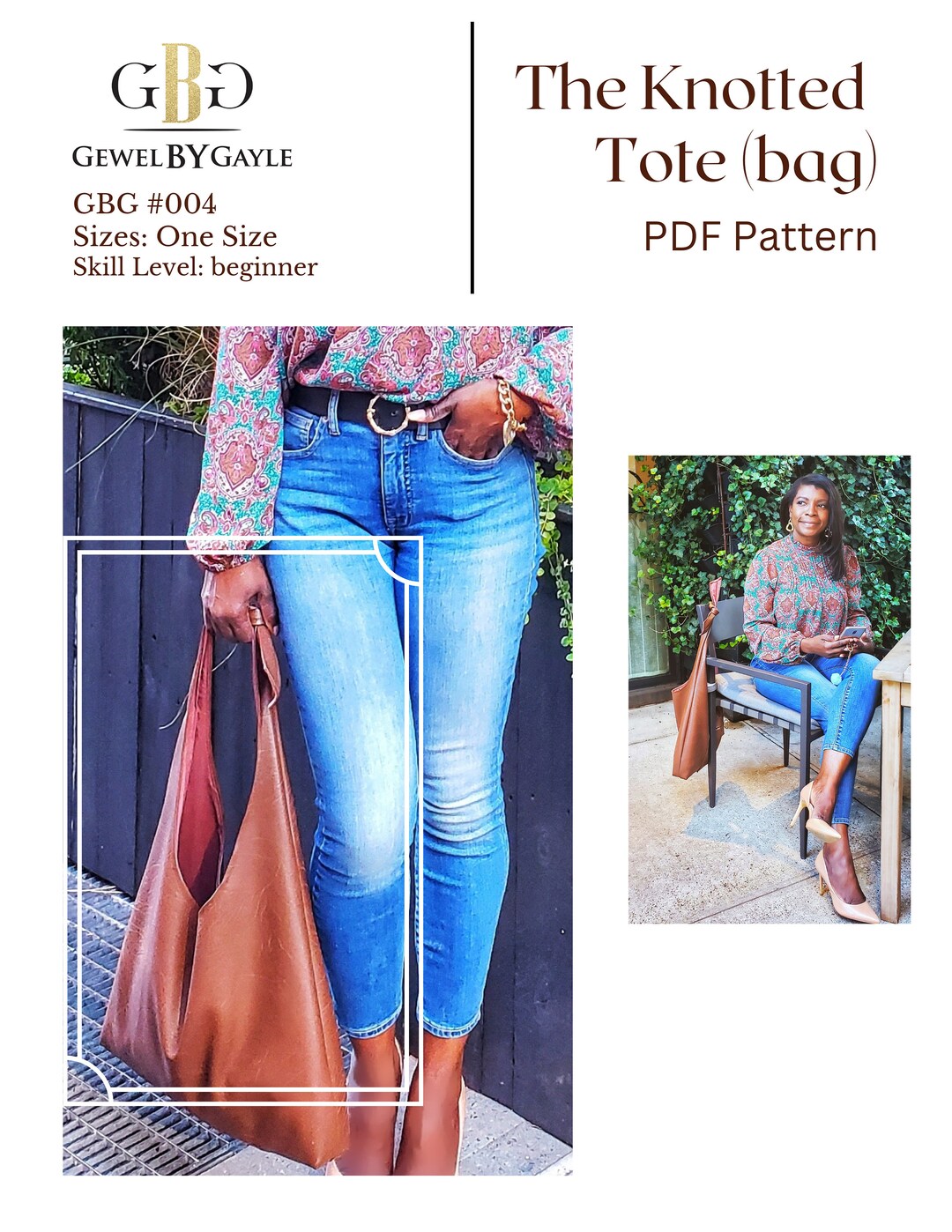 The Knotted TOTE - PDF Pattern, Downloadable, Printable Tote Bag ...