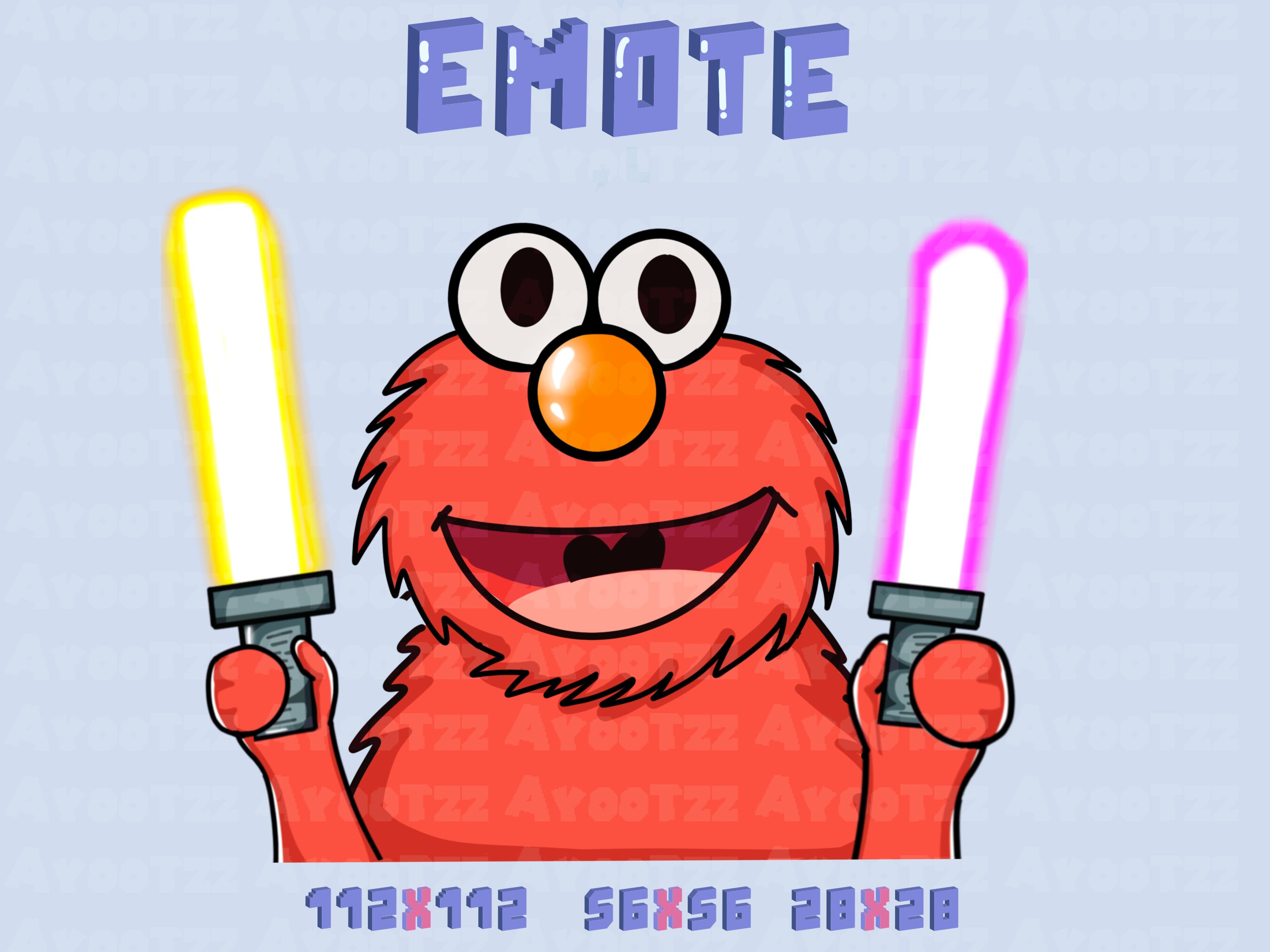 Animated Kawaii Elmo Lights Emote Elmo Emote Twitch Etsy