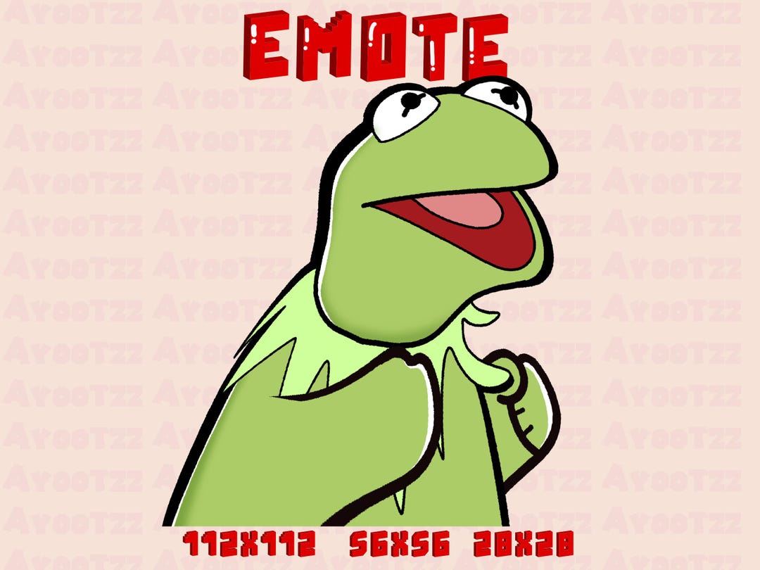 ANIMATED Kermit the Frog Pepe Emote Funny Emote | Hearts | Twitch | Discord | Youtube | Funny ...