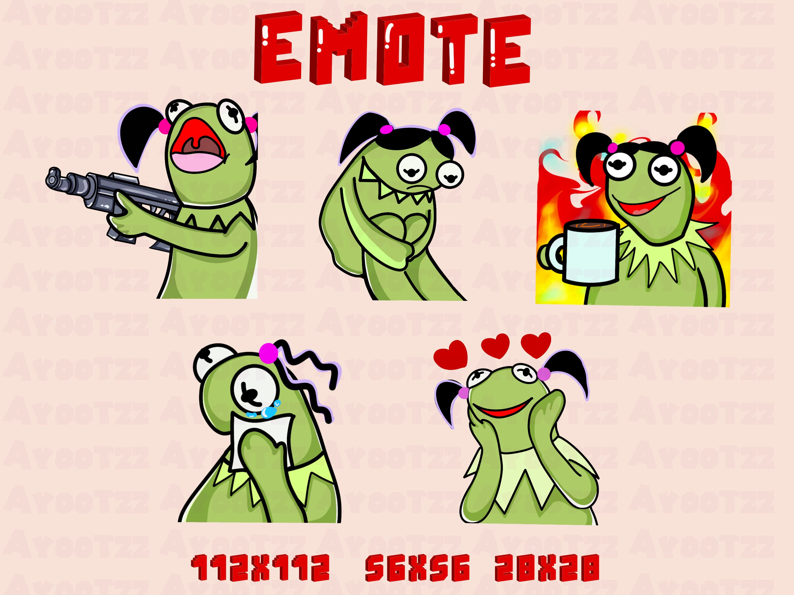 Kermit the Frog Emotes | Twitch | Discord | Youtube | Funny Emotes ...