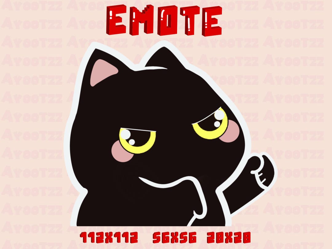 Animated Black Cat Slap Emote: Twitch, Discord, Youtube (digital ...