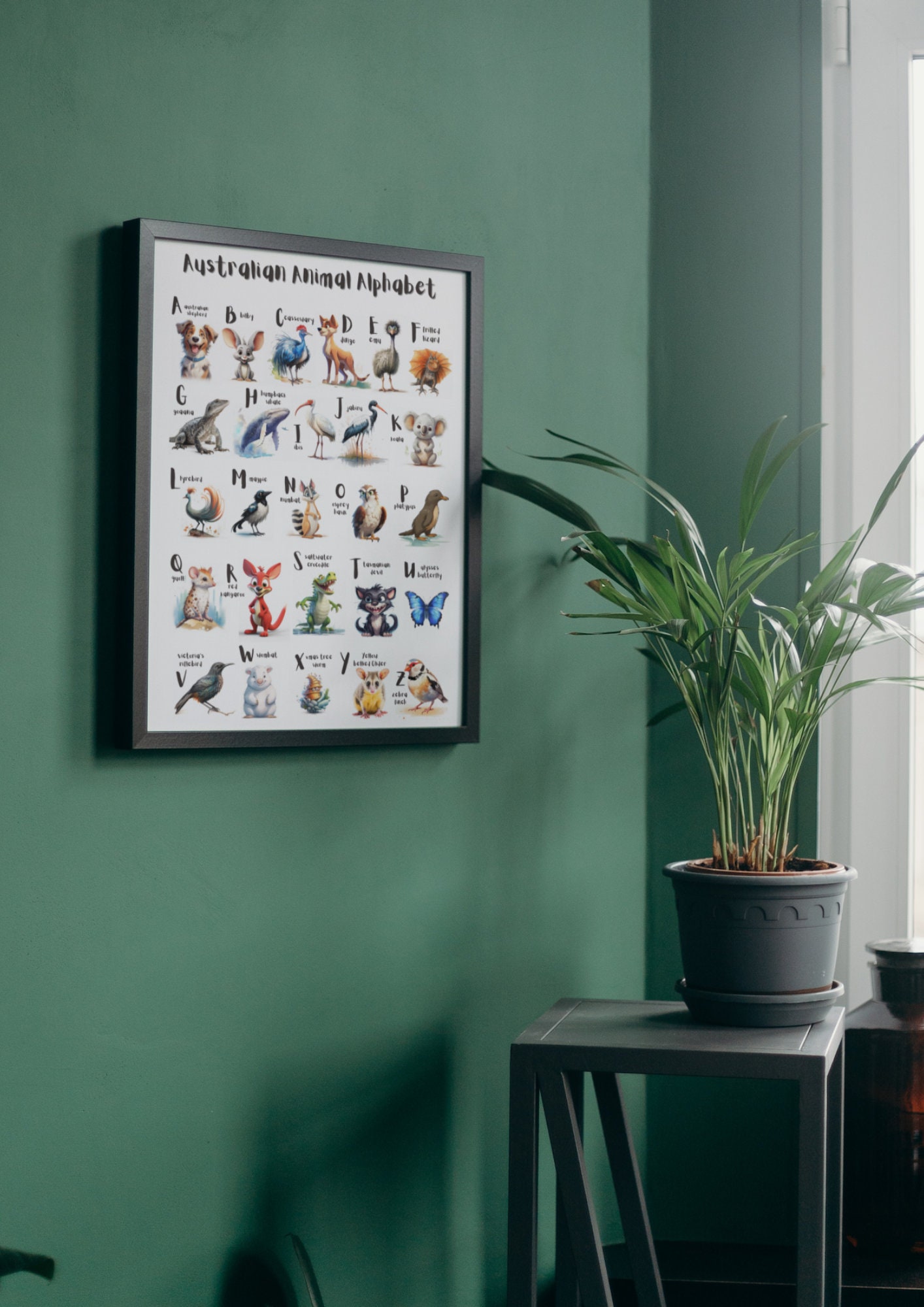 Educational Australian Animal Alphabet Poster - 3D Cartoon Style ...