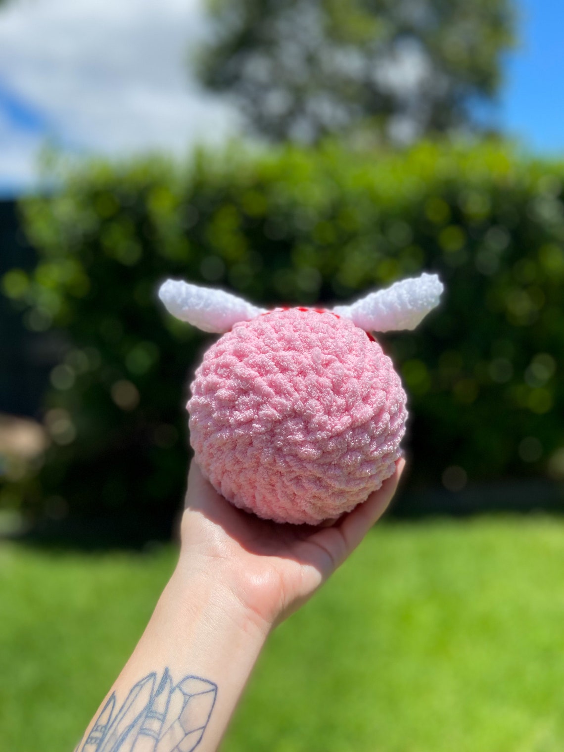 Crochet Jumbo Valentines Bee Plush Amigurumi Valentines Day Gift With ...