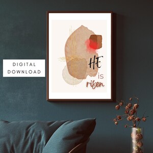 Easter Printable | Christian Boho Abstract Printable Wall Art | He is ...