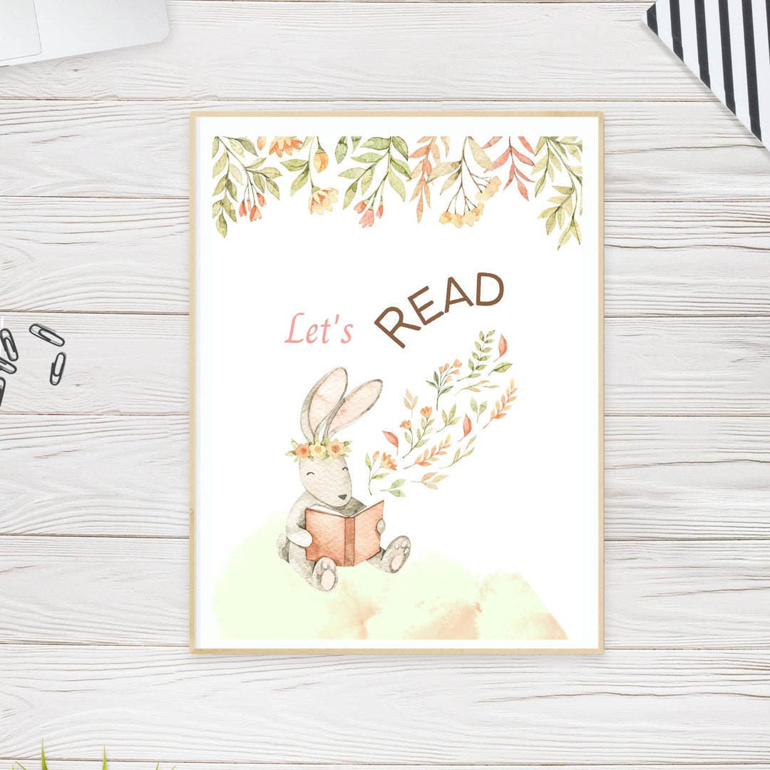 Let's Read Print, Let's Read Classroom Poster, Let's Read Wall Decor ...
