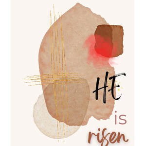 Easter Printable | Christian Boho Abstract Printable Wall Art | He is ...