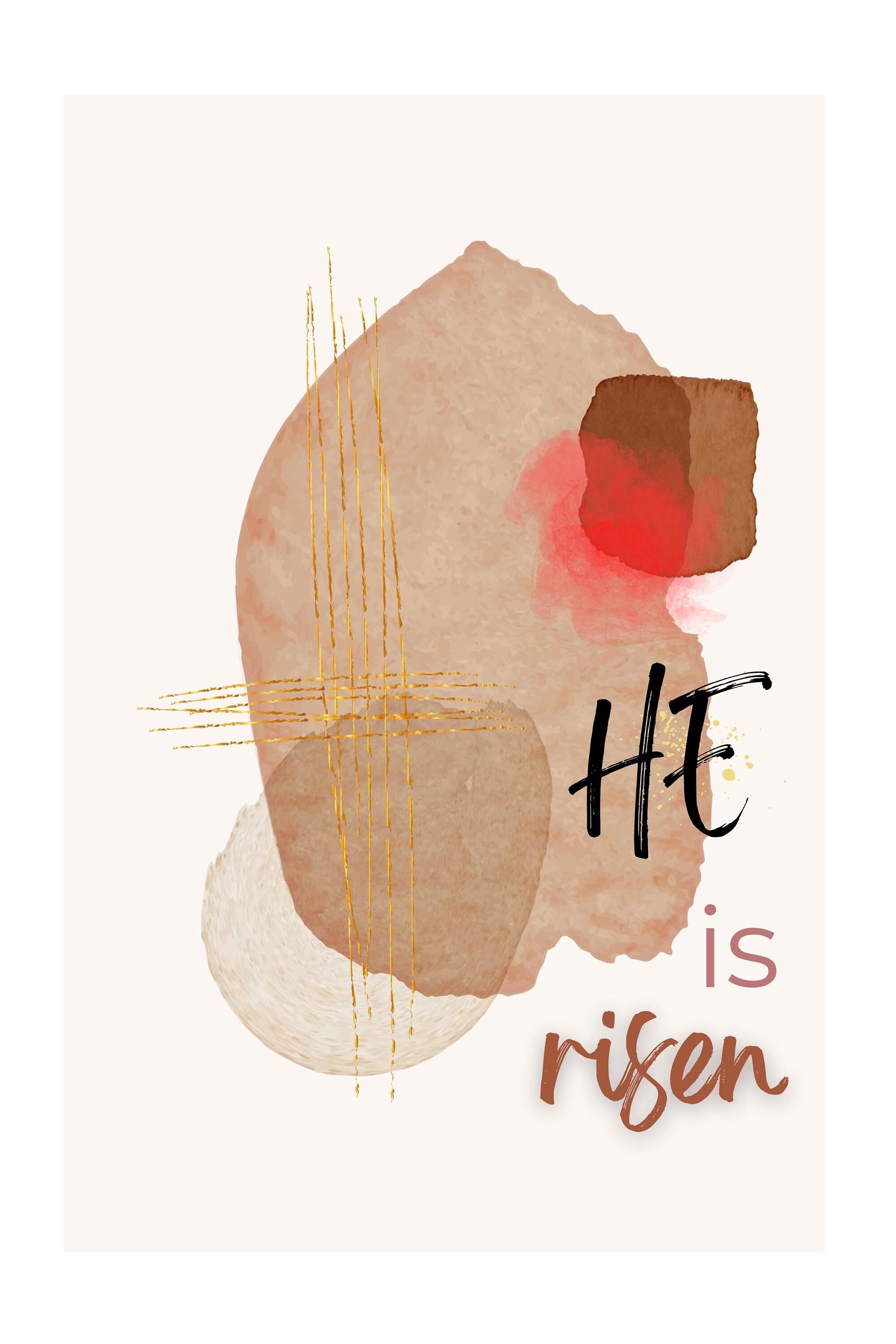 Easter Printable Christian Boho Abstract Printable Wall Art He is Risen ...