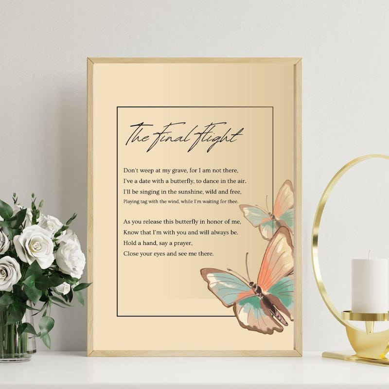 Butterfly Poem - Etsy