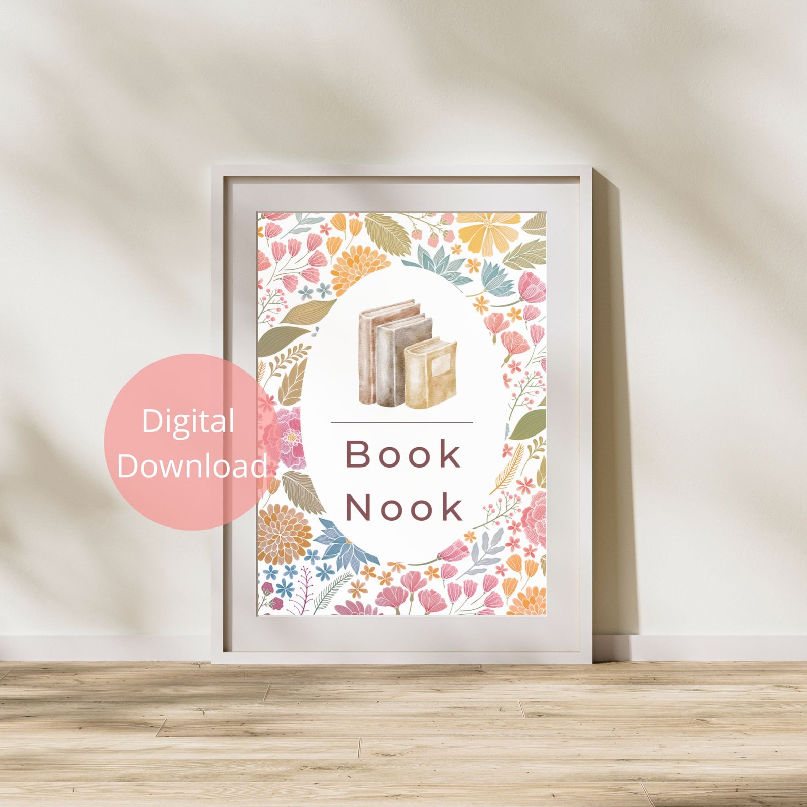 Book Nook Sign Printable, Reading Corner Print, Library Reading Corner ...
