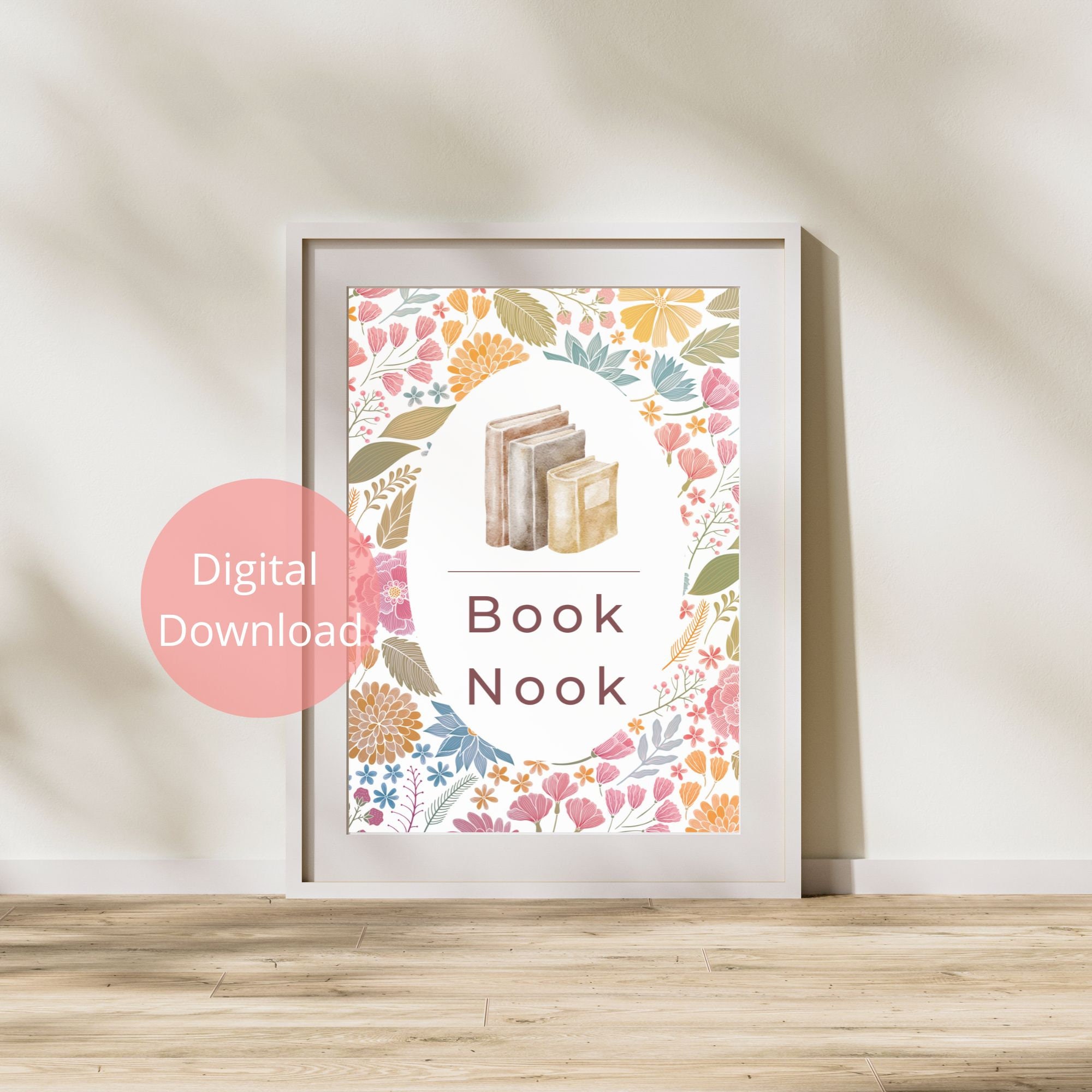Book Nook Sign Printable, Reading Corner Print, Library Reading Corner ...
