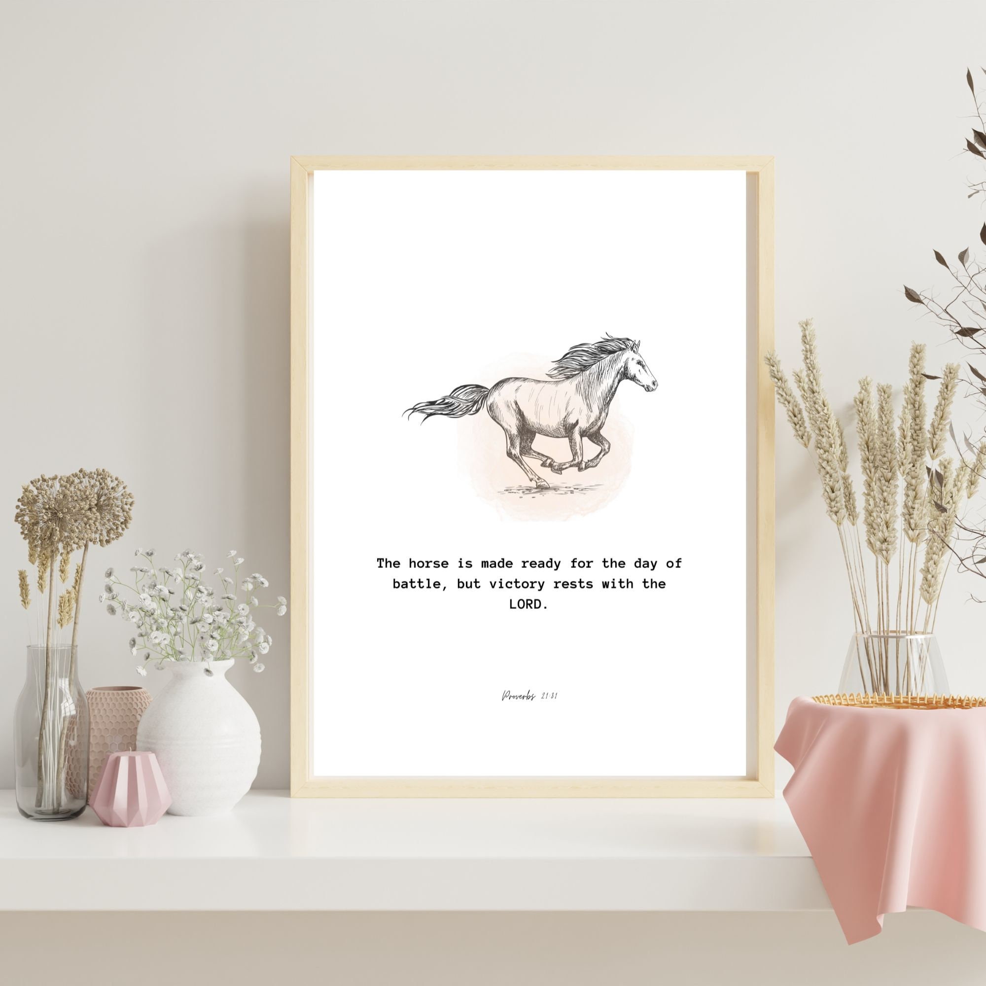 Proverbs 21 31 the Horse is Made Ready for the Day of Battle Wall Art ...