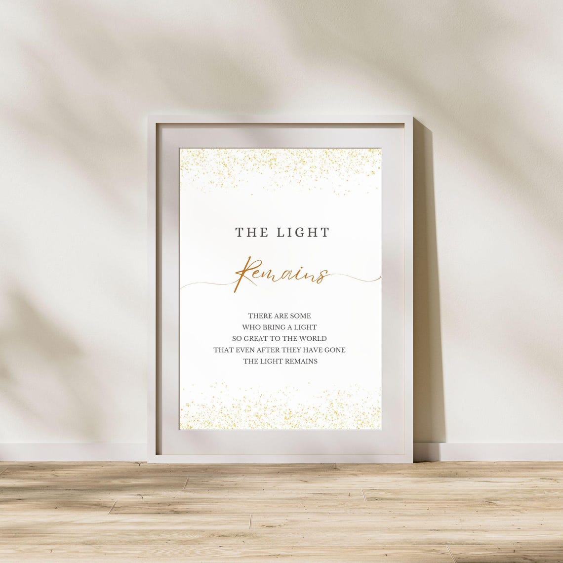 The Light Remains Printable, Funeral Poem, Class Reunion Memorial Table ...