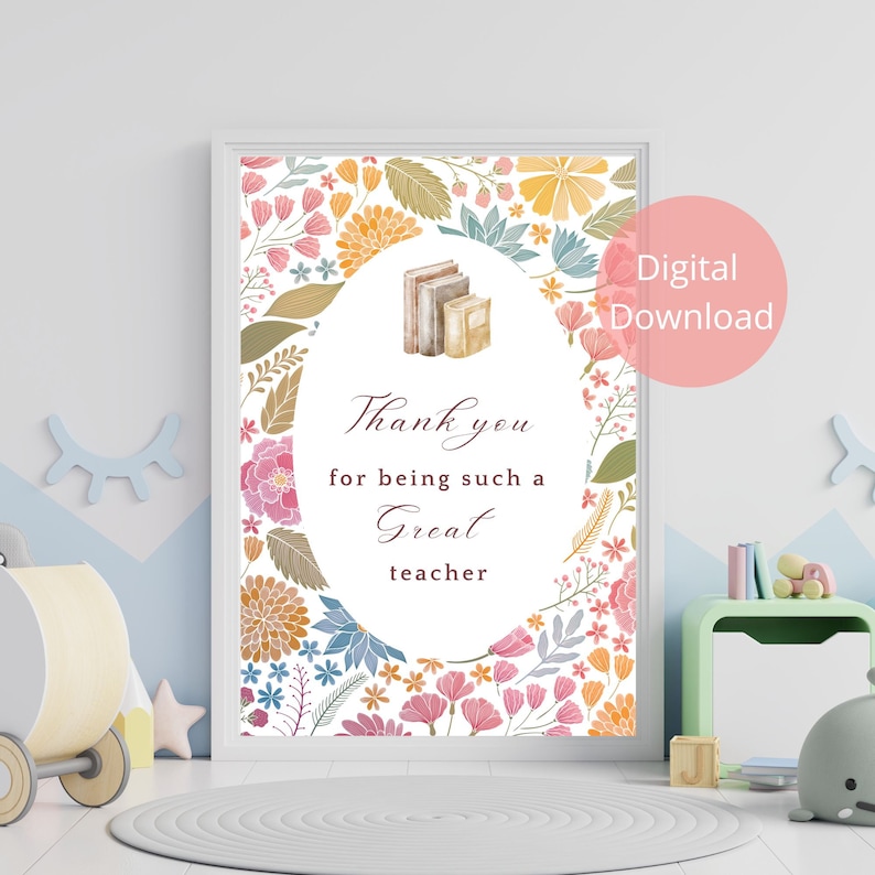 Teacher Gifts, Thank You for Being Such a Great Teacher Print, Teacher ...