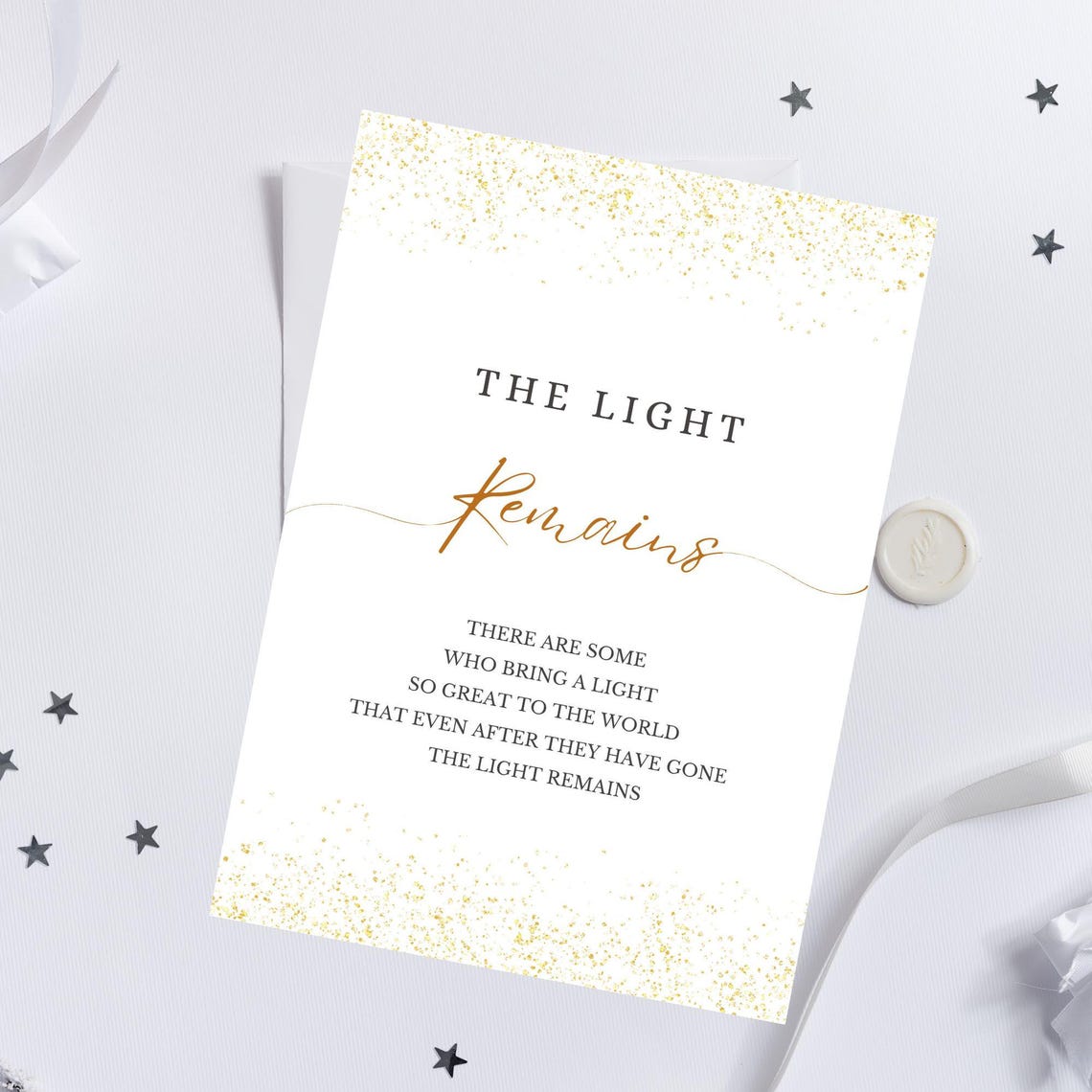 The Light Remains Printable, Funeral Poem, Class Reunion Memorial Table ...