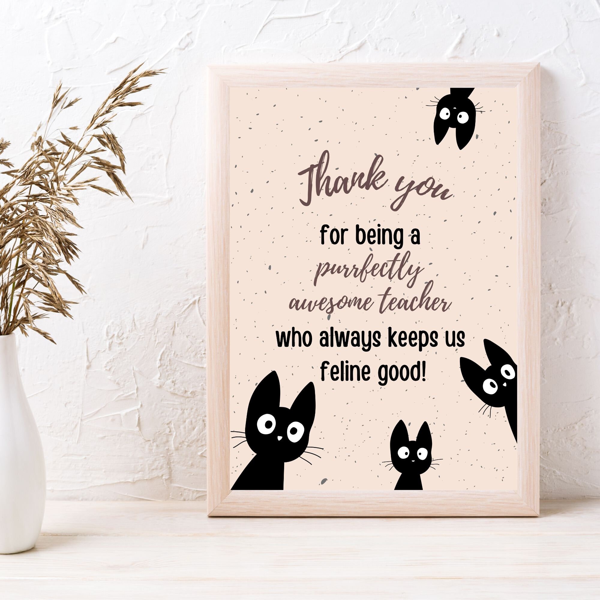 Teacher Gifts, Gift for Cat Lover Teacher, Thank You for Being a ...