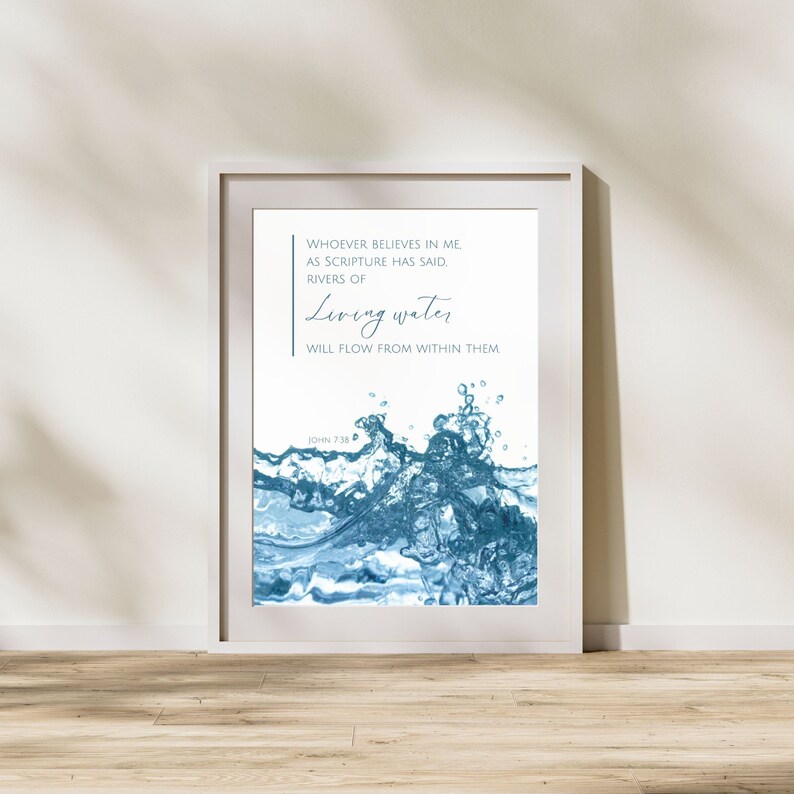 John 7:38 Living Water Bible Verse Wall Art | Christian Scripture ...