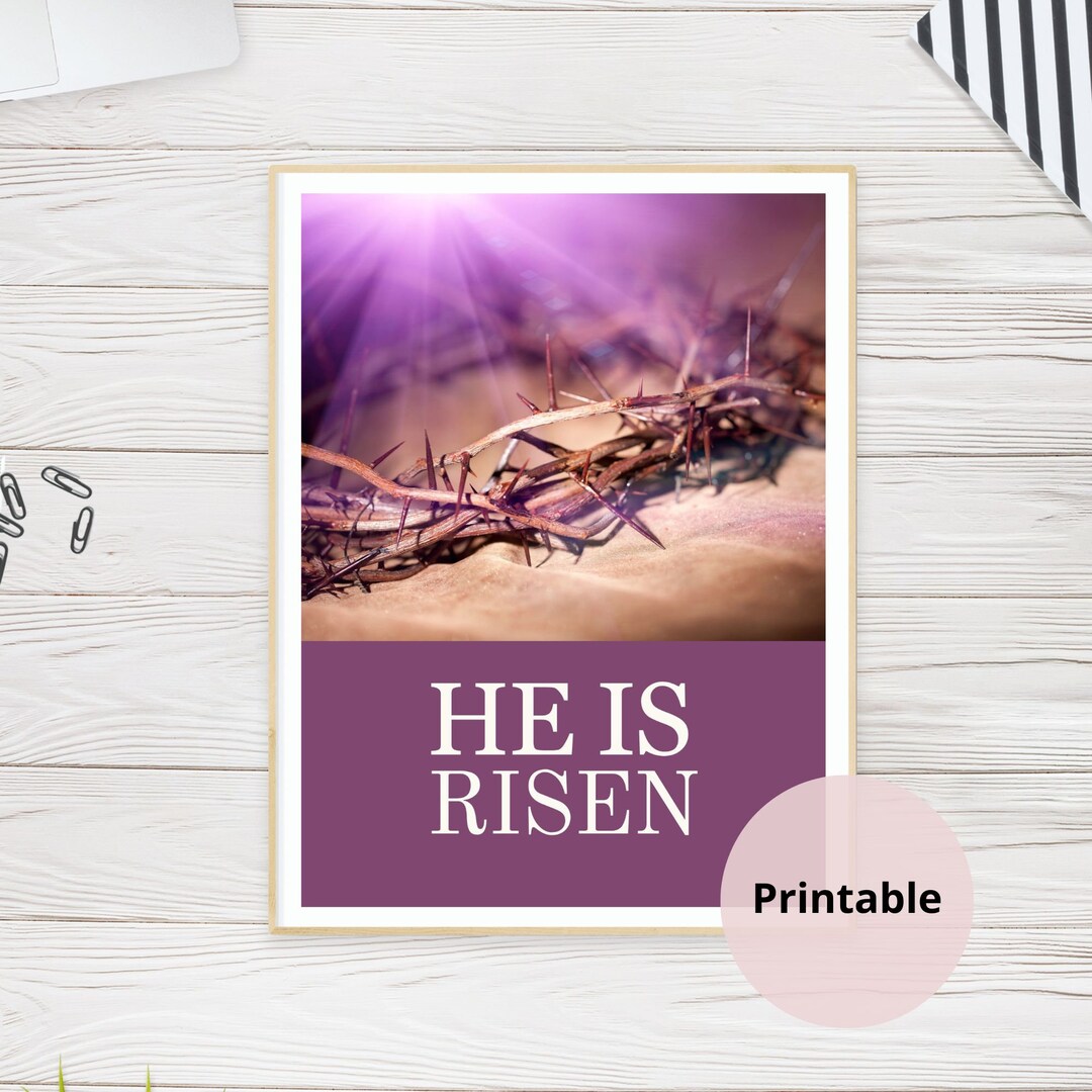 He is Risen Matthew 28:6 Bible Verse Easter Sunday Church Poster ...