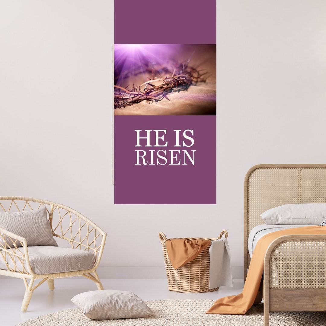 He is Risen Matthew 28:6 Bible Verse Easter Sunday Church Poster Banner ...