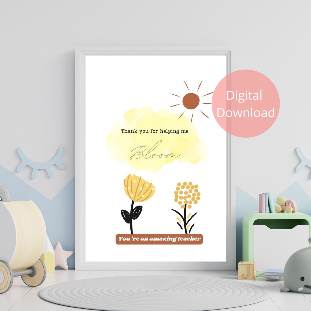 Teacher Appreciation Print, End of Year Teacher Gift, Thank You Teacher ...