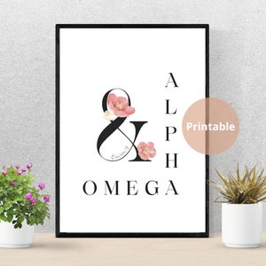 Revelation 1:8 Alpha and Omega Christian Wall Art, Scripture Instant ...