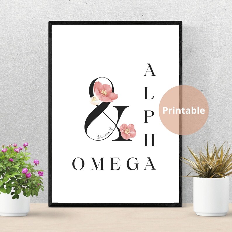 Revelation 1:8 Alpha and Omega Christian Wall Art, Scripture Instant ...