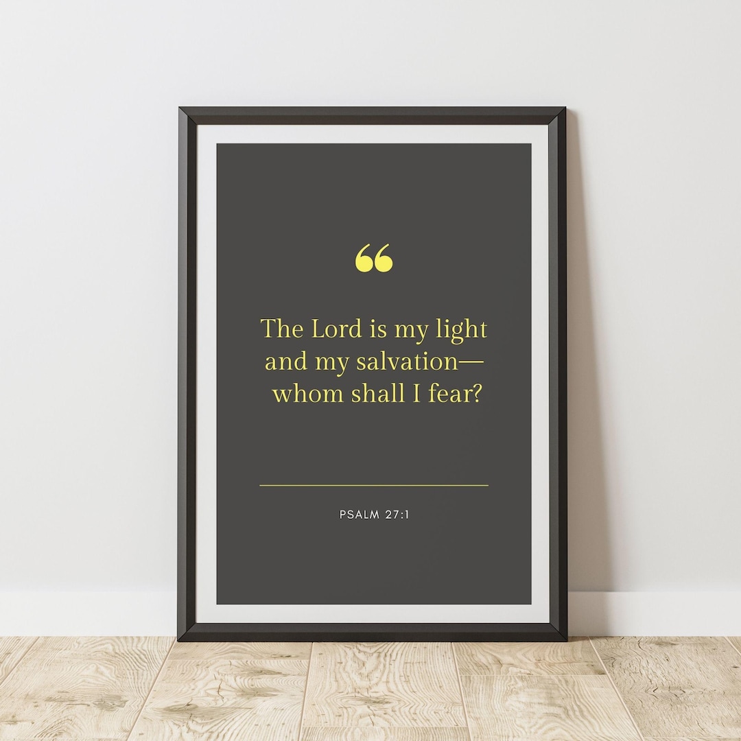 Psalm 27 Printable Wall Art, the Lord is My Light and Salvation ...