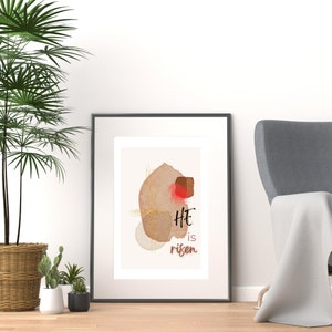 Easter Printable | Christian Boho Abstract Printable Wall Art | He is ...