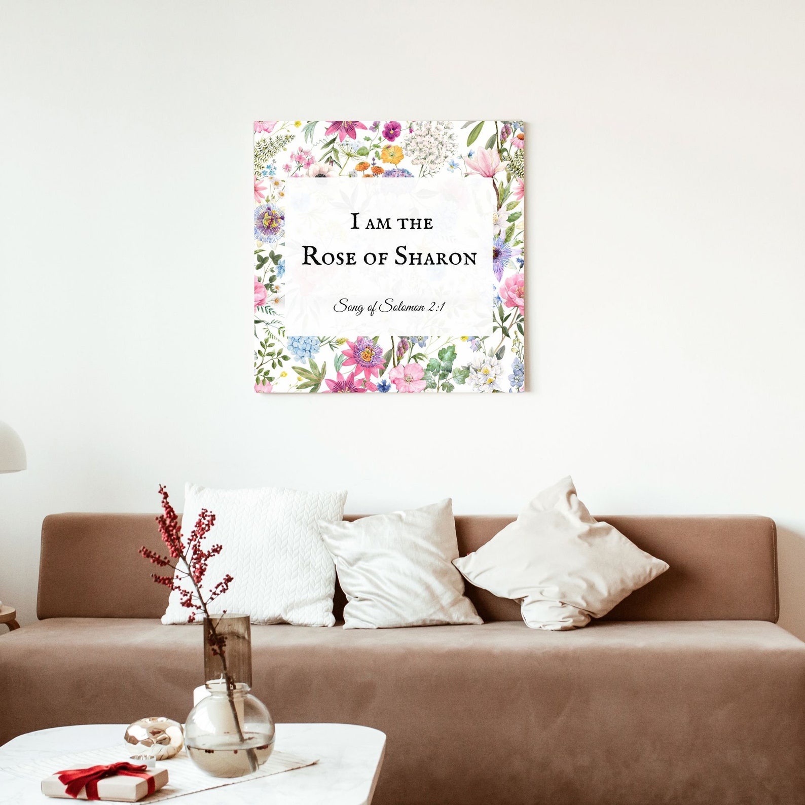 I Am the Rose of Sharon Wall Art, Song of Soloman 2:1 Print, Christian ...
