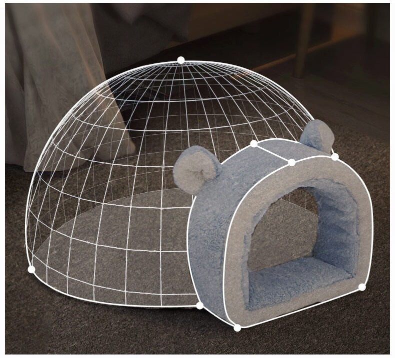 Cute Igloo Cat Bed Adjustable & Portable Fluffy Cat Beds - Etsy