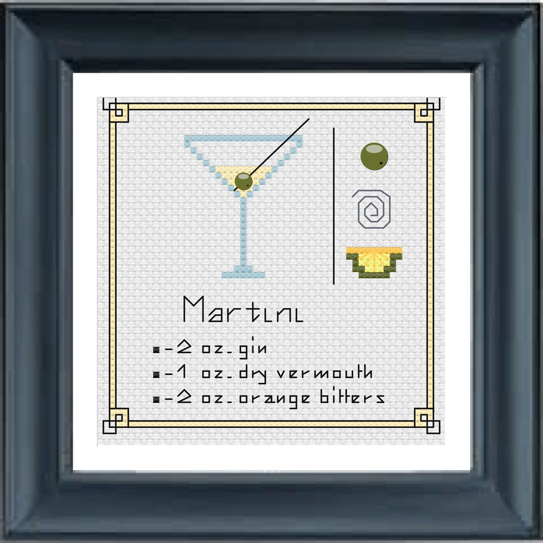 Martini Cocktail Cross Stitch Pattern - Etsy