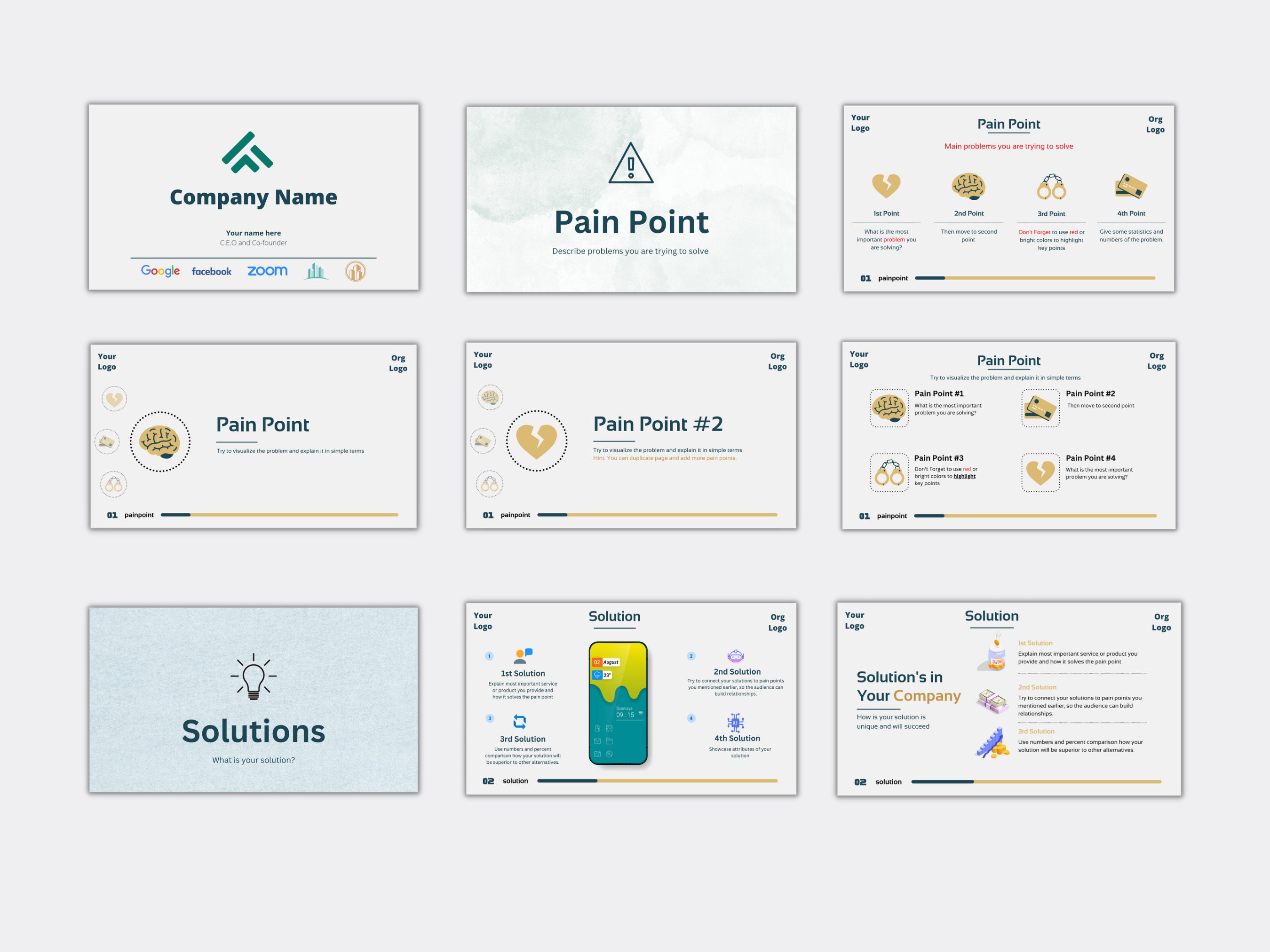 Minimalist Startup Pitch Deck Template | Canva & Powerpoint (PPTX) - Etsy