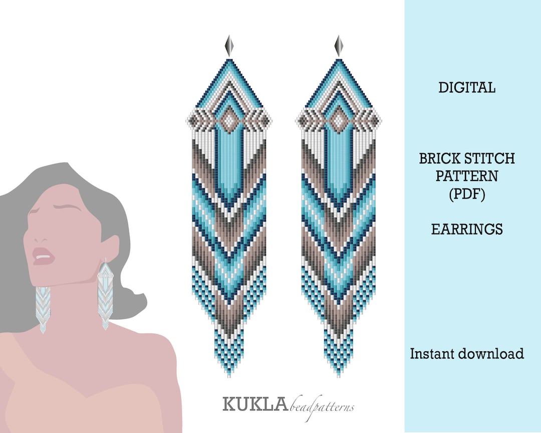 Tribal Beaded Earrings Pattern: Native American Fringe (PDF) - Etsy