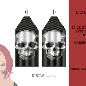Skull Earrings Pattern Halloween Earrings Pattern & Supply List PDF ...