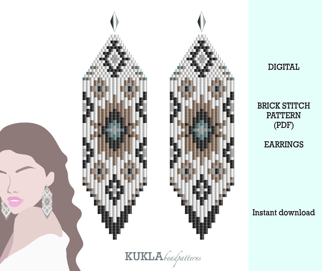 Tribal Beaded Earrings Pattern Native Earrings Pattern & Supply List ...