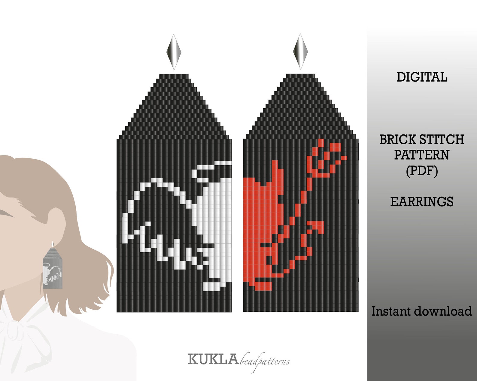 Angel and Devil Beaded Earrings Pattern Halloween Earrings Pattern ...