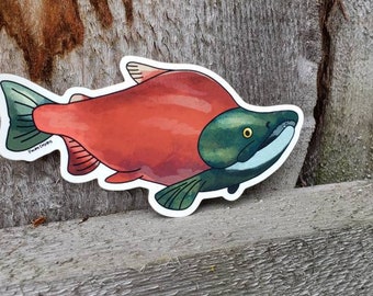 Alaska Salmon Sticker - Etsy